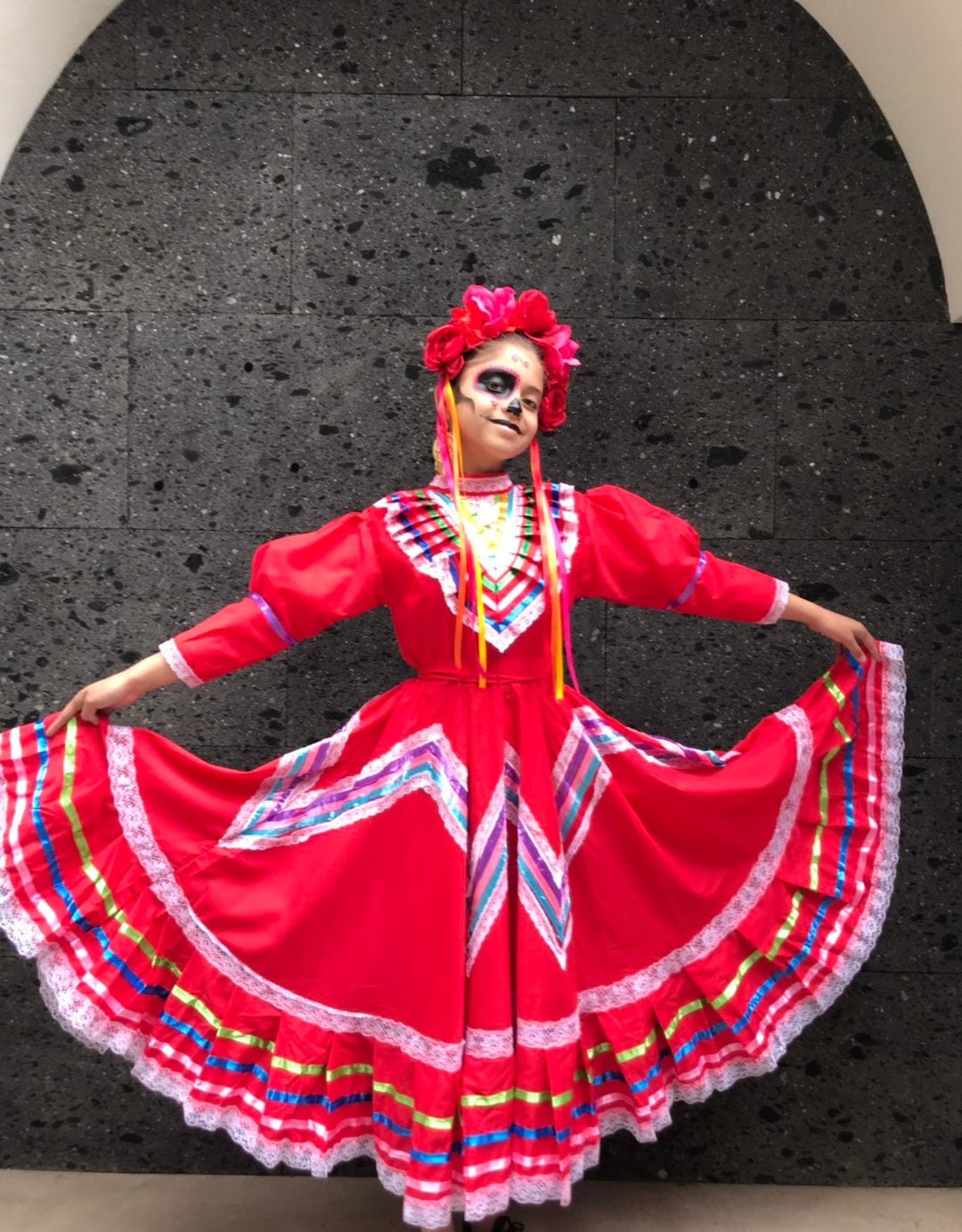 Mexican Jalisco Dress Size 10 Red Stunning KIDS- Beautiful Style-baby ...