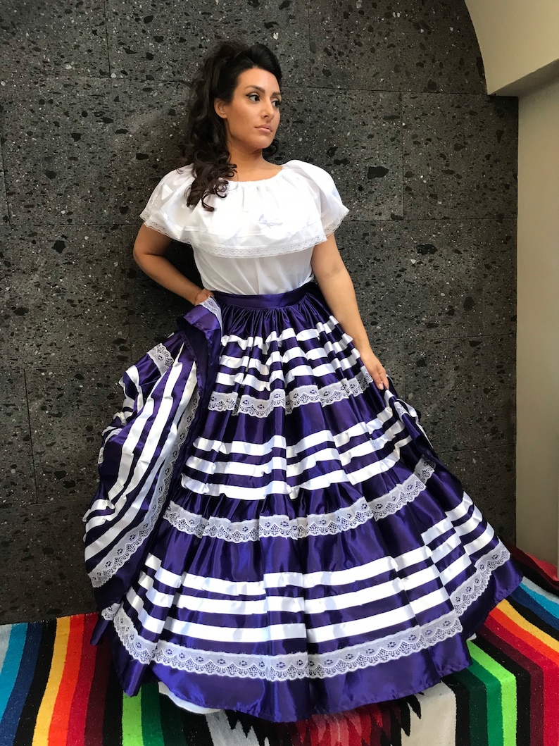 Purple Oaxaca Skirt: Mexican Coco Theme Party Costume (38 Inch) - Etsy