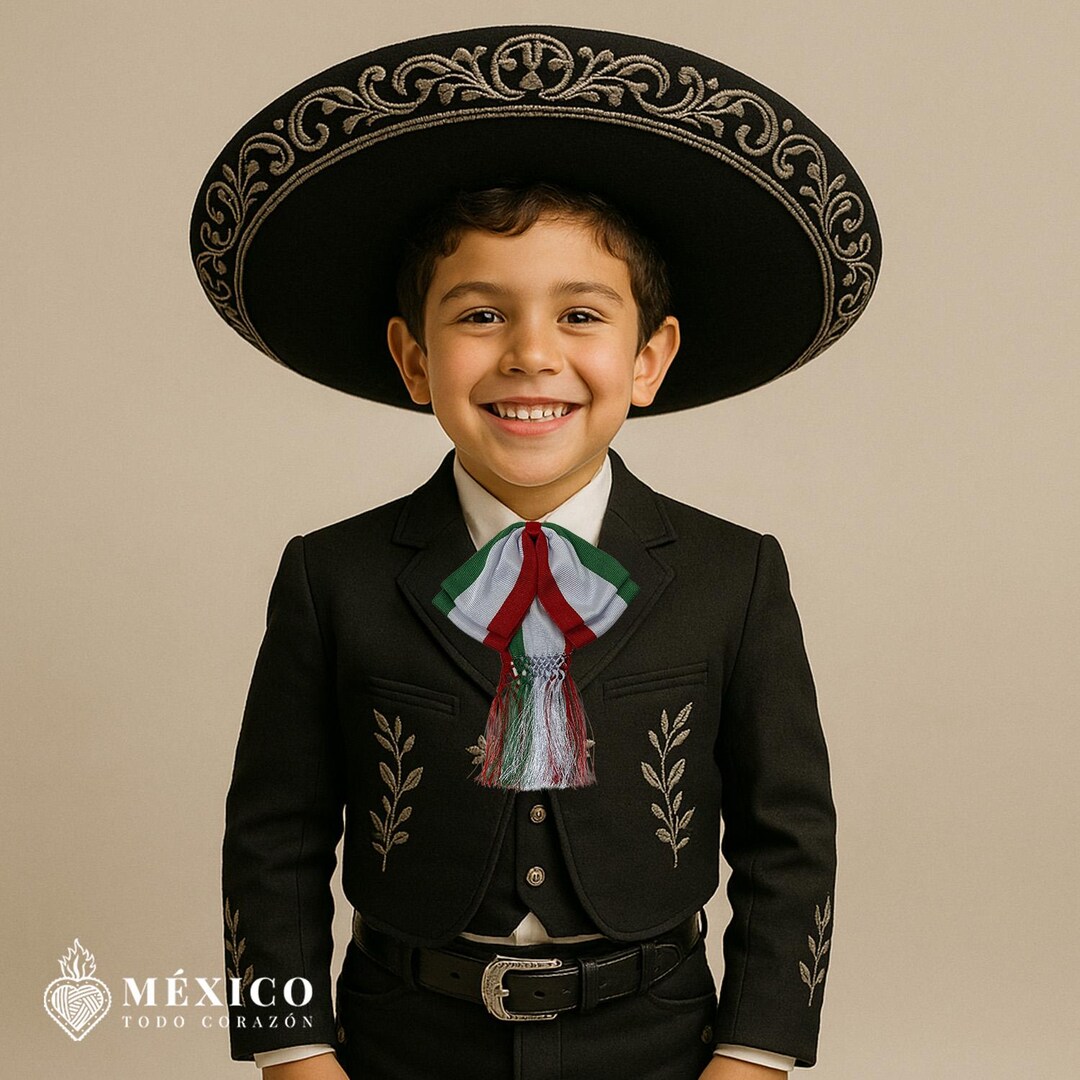Mexican Tricolor Charro Moño With Decorative Fringe | Traditional ...