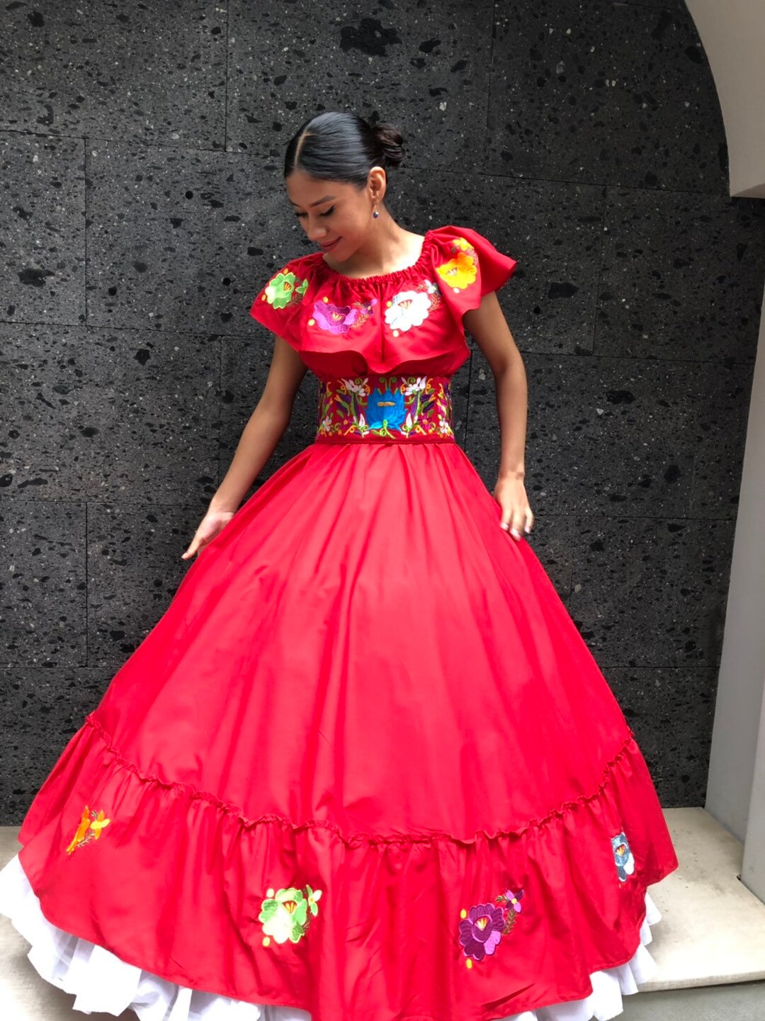 Mexican Red Skirt With Top Handmade- Beautiful Style- Womans Mexican ...