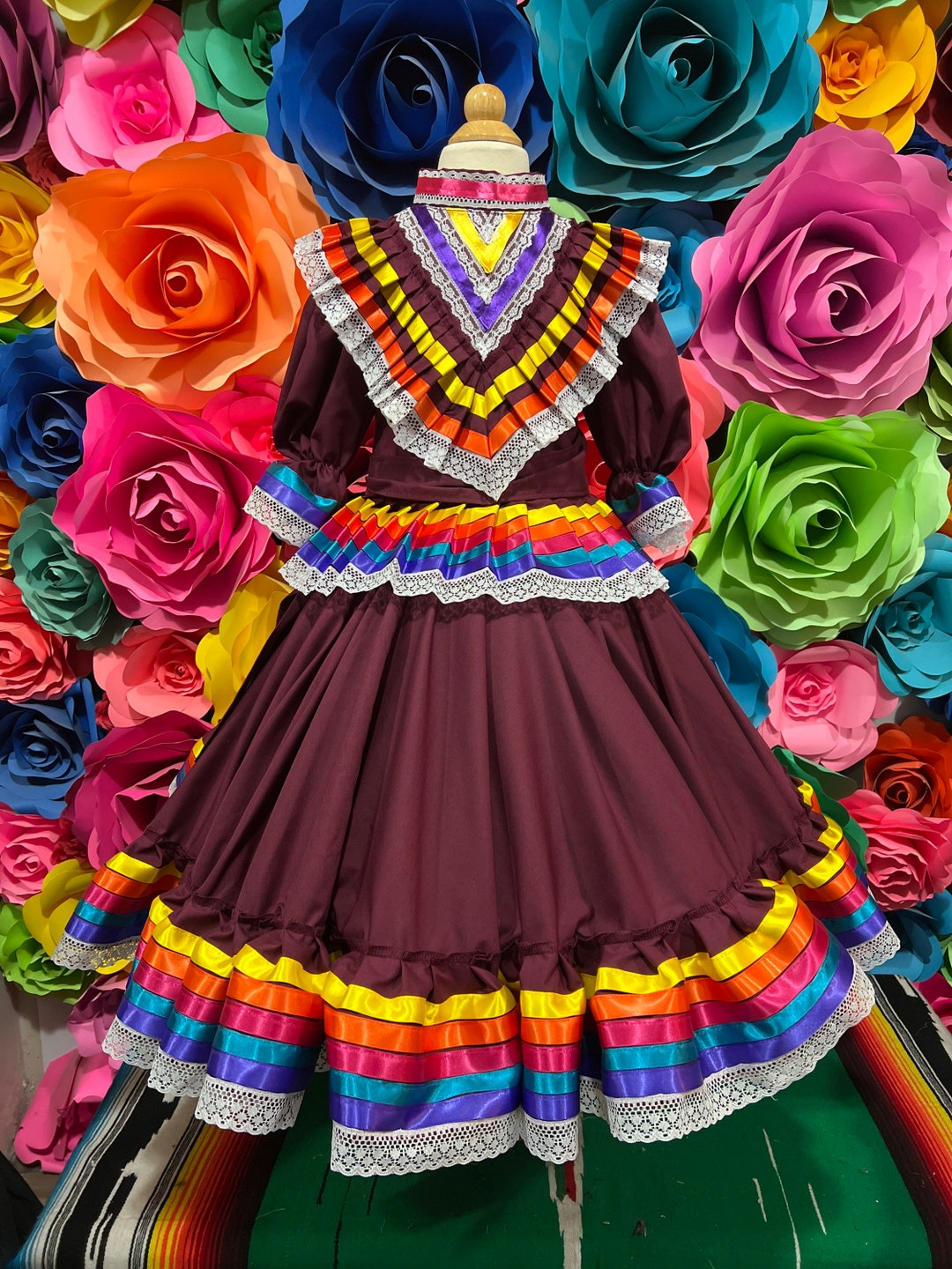 Red Mexican Jalisco Dress: Size 6 Folklorico Dance Outfit - Etsy