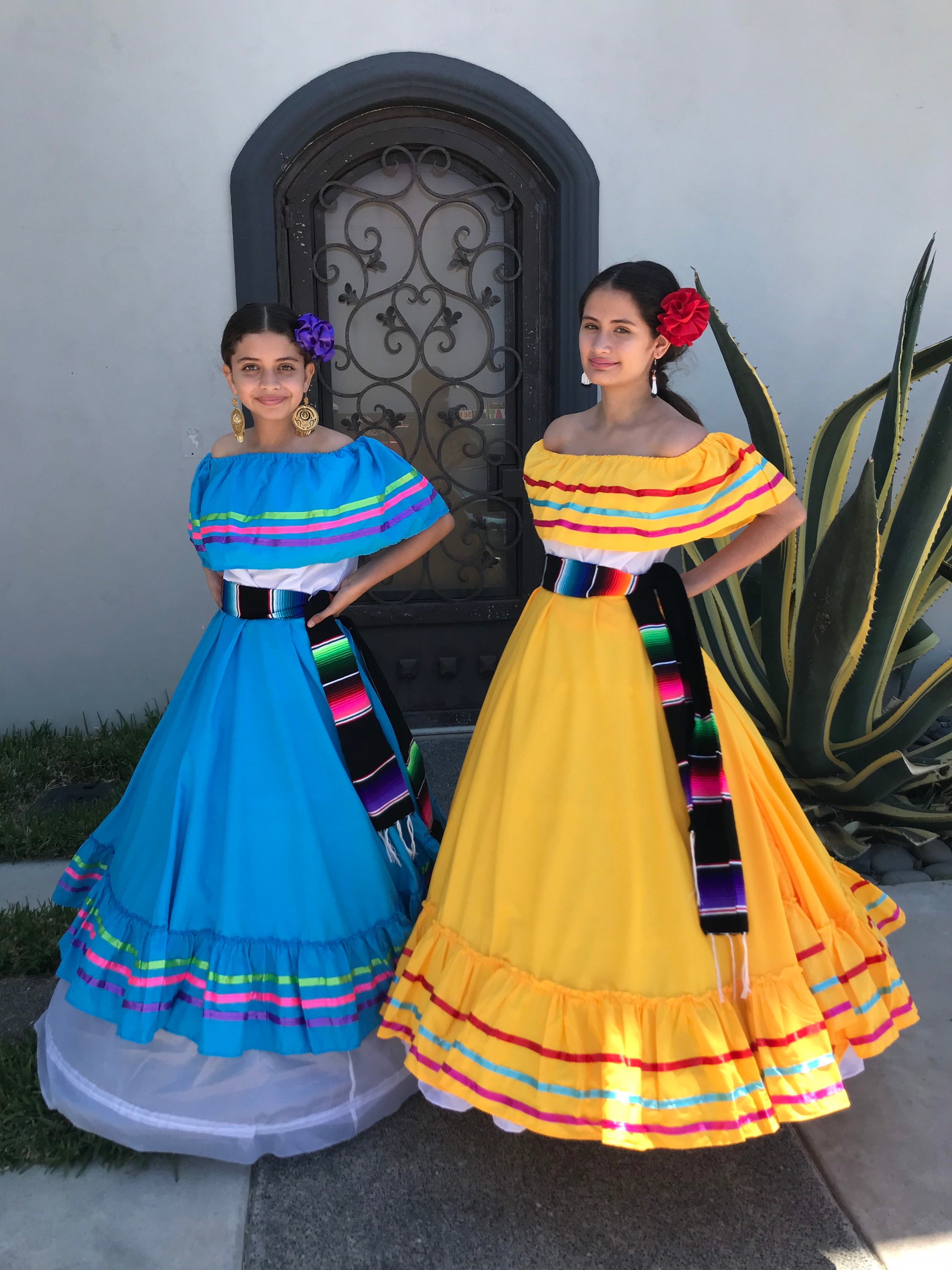 Robe mexicaine avec haut YELLOW Handmade Beautiful Frida | Etsy