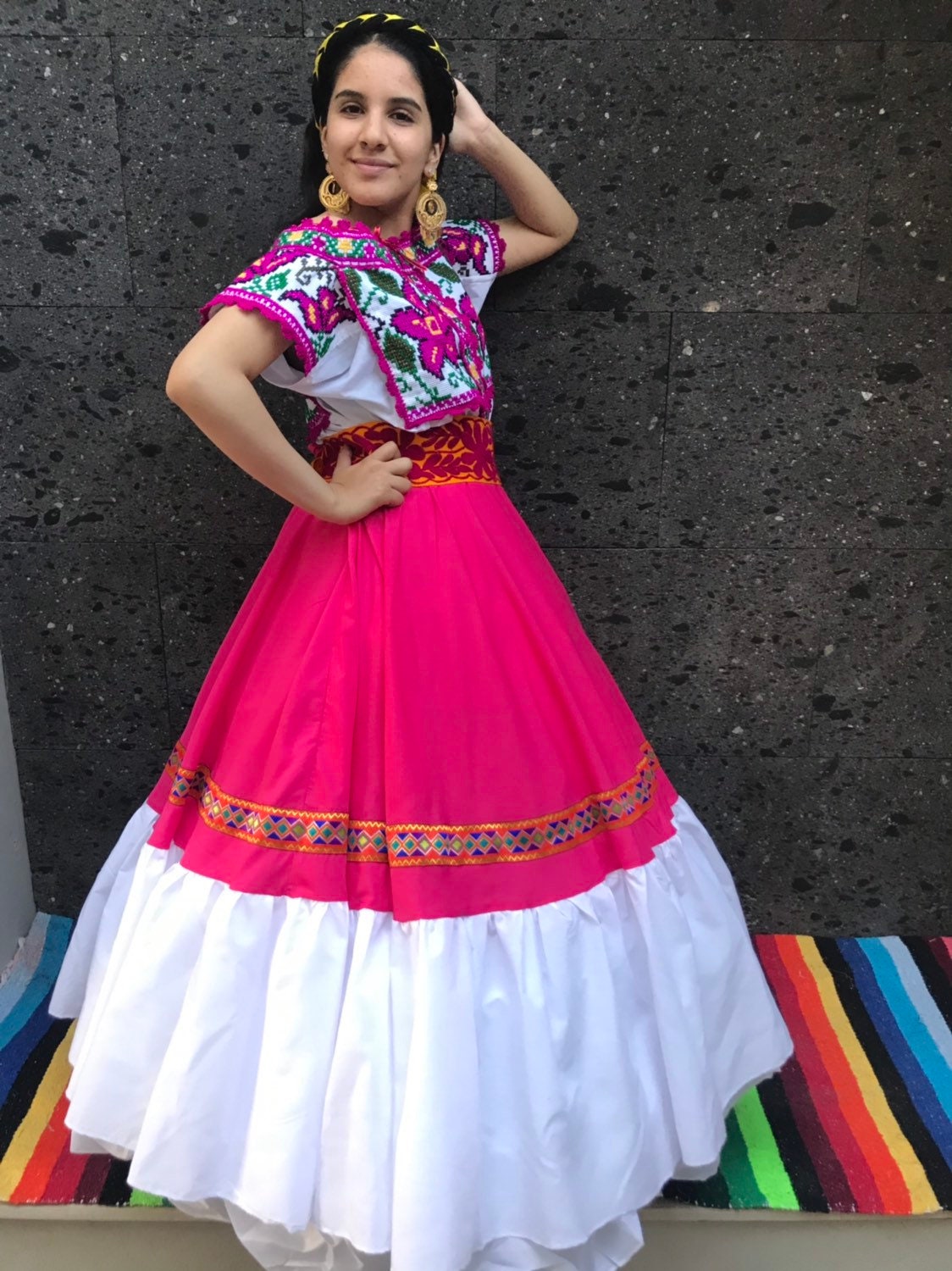 Mexican SKIRT Fiusha Handmade- Beautiful Style- Womans Mexican Boho ...