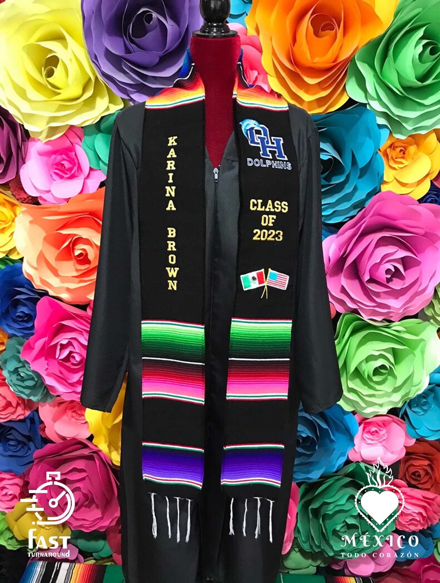 Graduation Cap Decorations Mexican Graduation Stole Class Of 2025 Demon ...