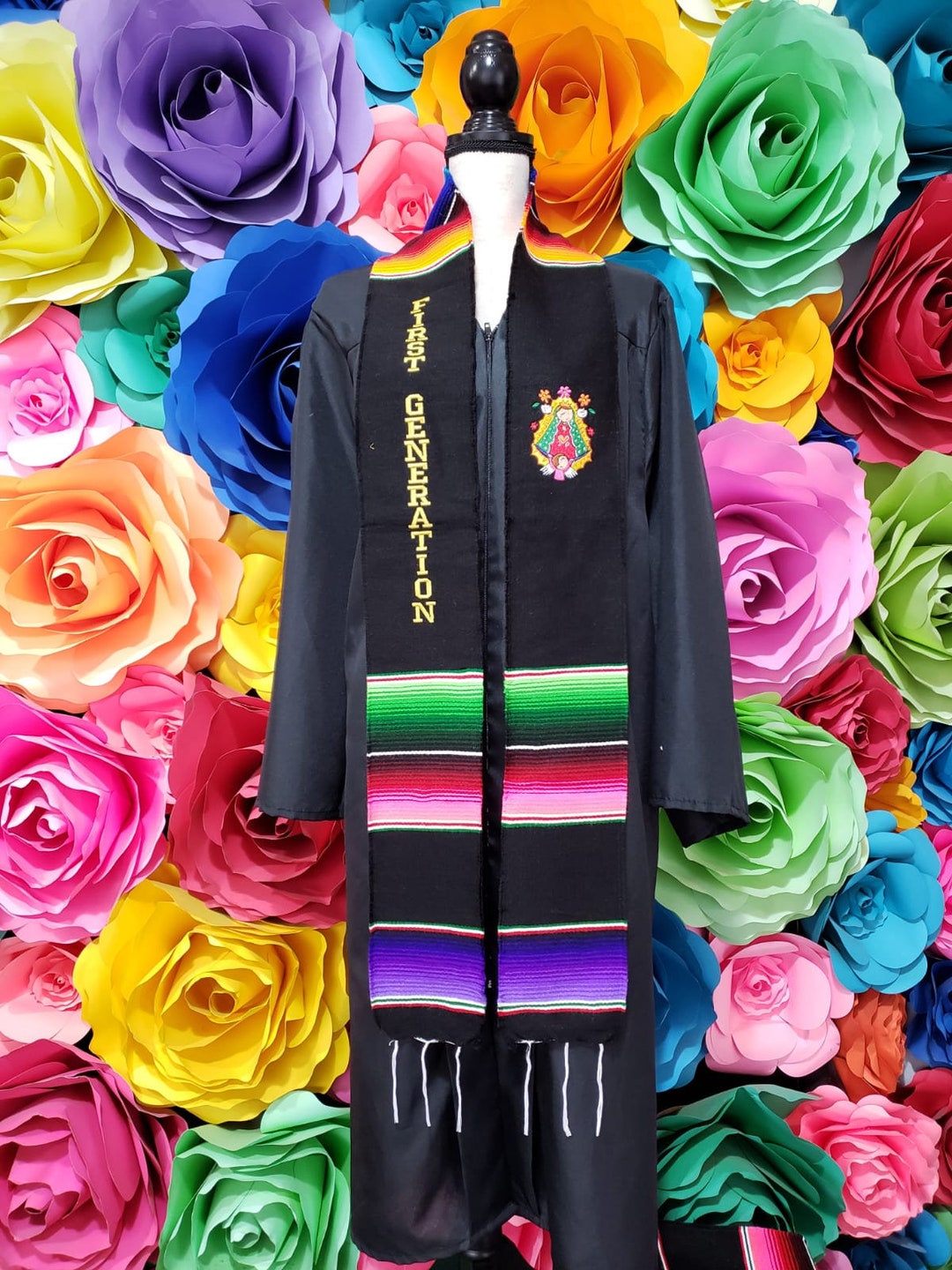 Graduation First Generation Sarape Zarape School Logo Embroidery ...