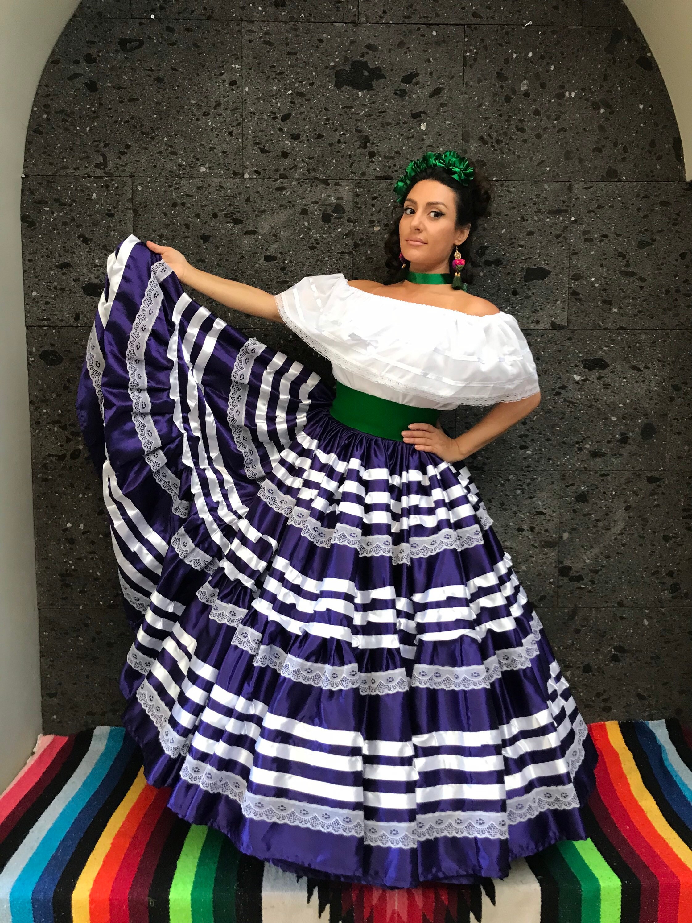 Purple Oaxaca Skirt: Mexican Coco Theme Party Costume (38 Inch) - Etsy