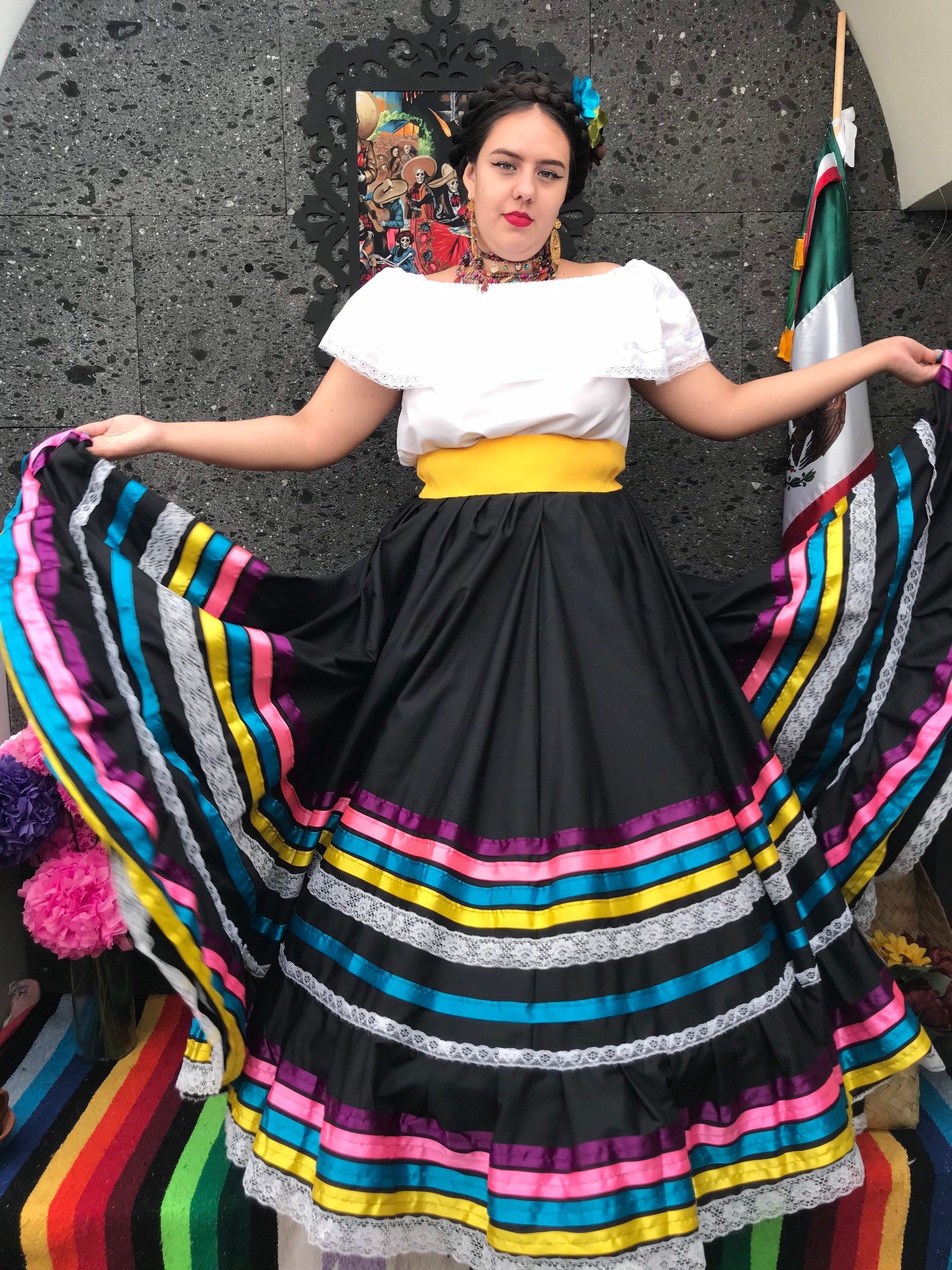 Mexican womens skirt ONLY SKIRT Handmade Beautiful Frida | Etsy