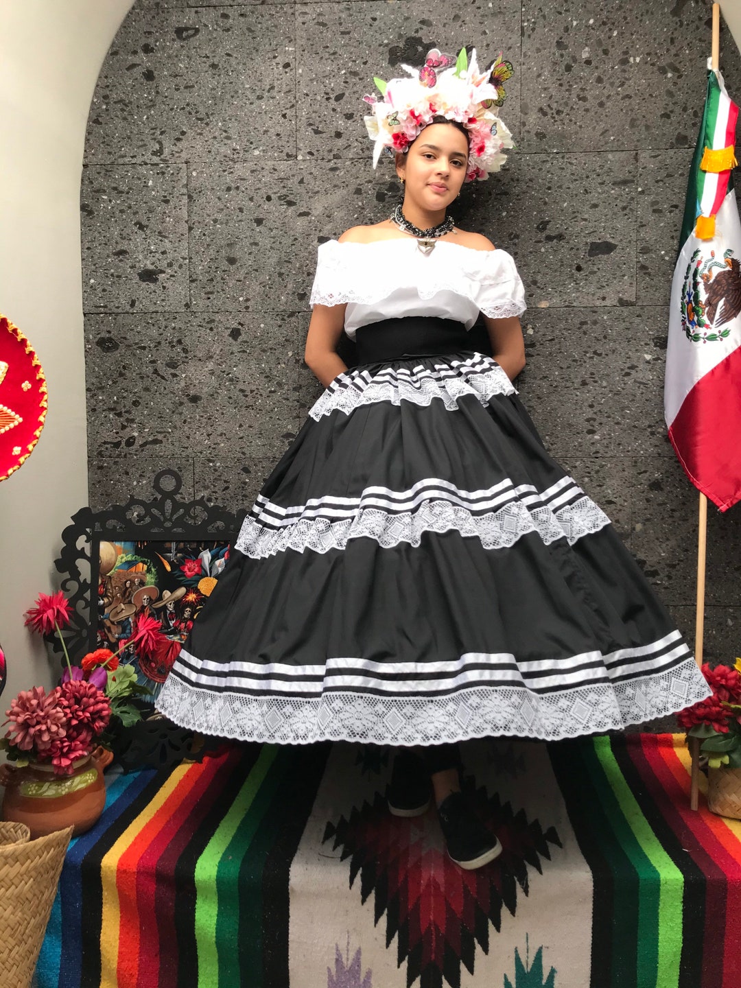 Mexican Ejutla De Crespo Oaxaca womans Mexican Boho Coco Theme Party ...