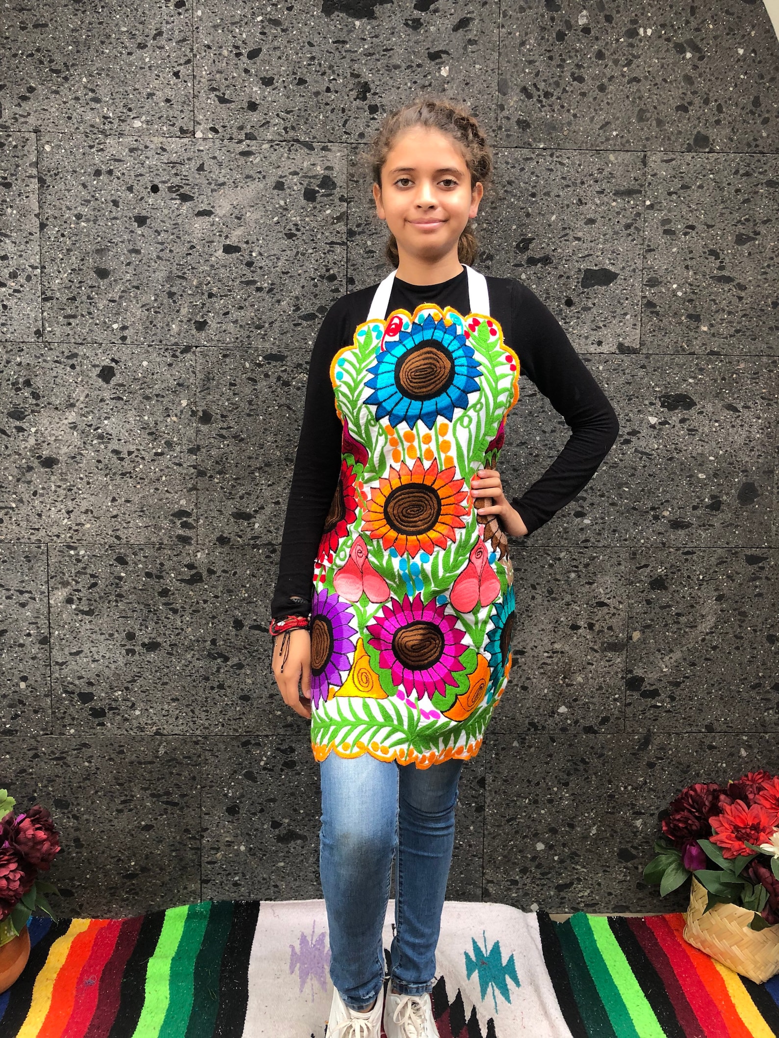 Mexican Embroidered Apron for Women Kitchen Cooking - Etsy