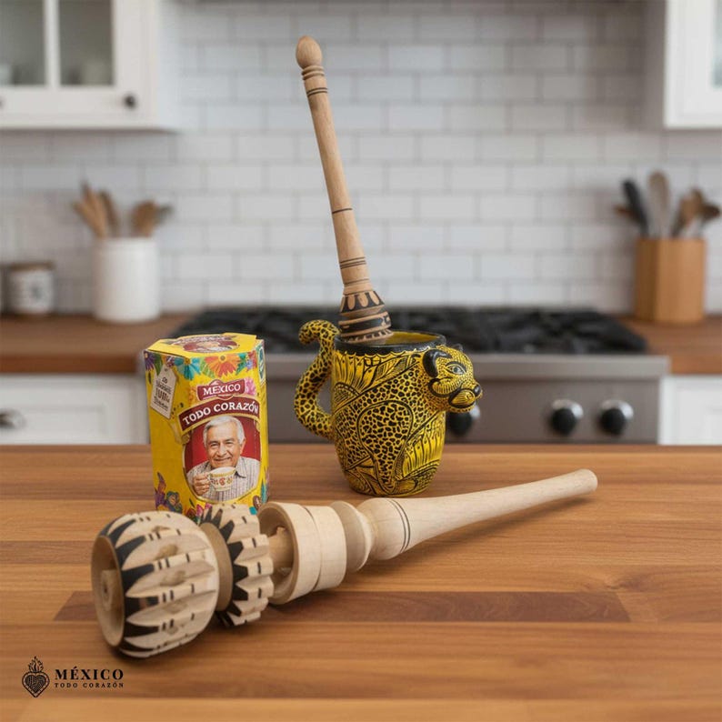 Handmade Wooden Molinillo Whisk – Traditional Mexican Hot Chocolate ...