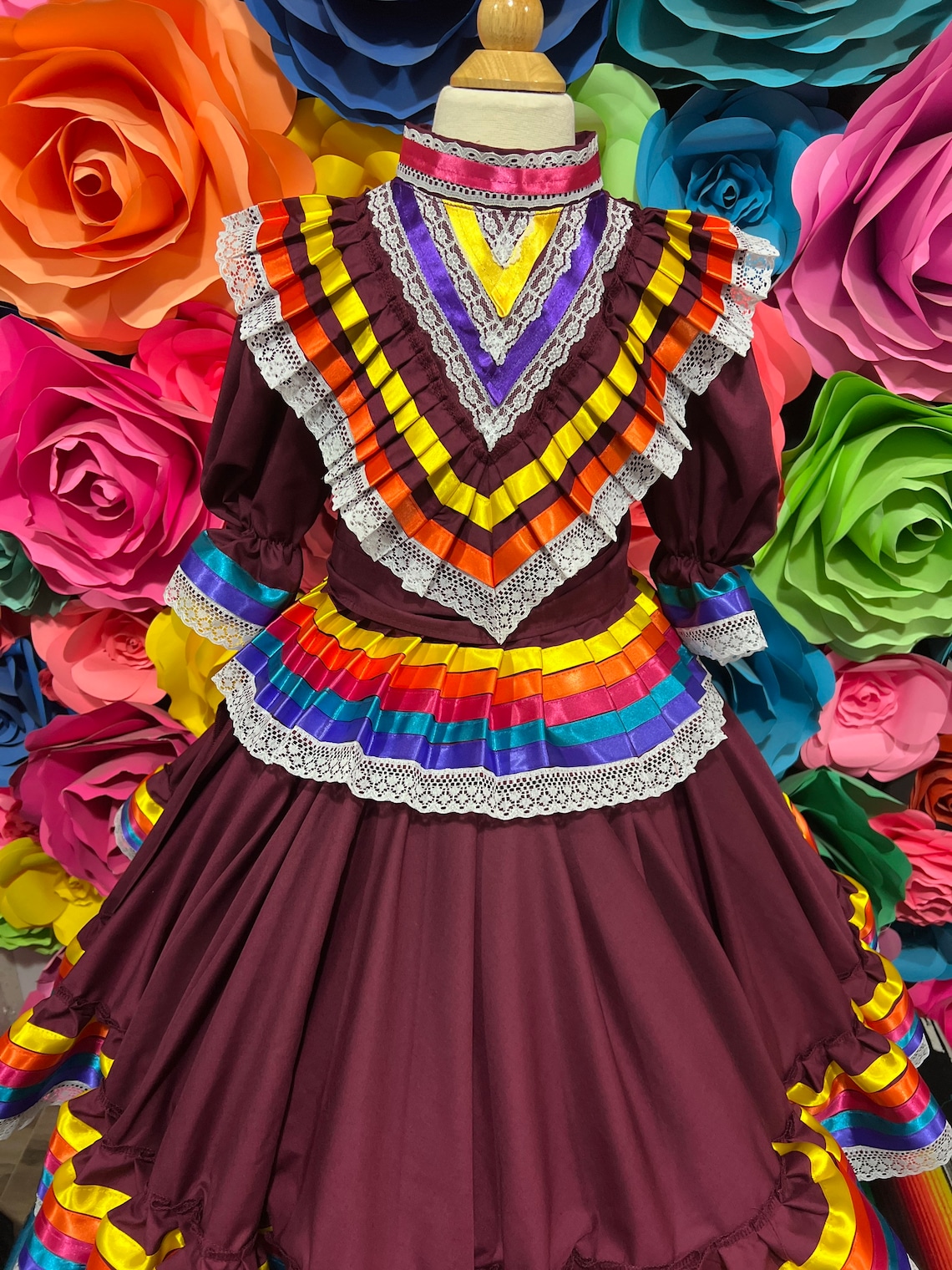 Red Mexican Jalisco Dress: Folklorico Dance Outfit, Size 6 - Etsy