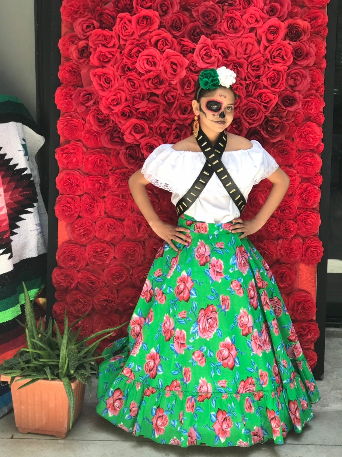 Handmade Mexican Floral Skirt – Coco Theme, Day of the Dead - Etsy