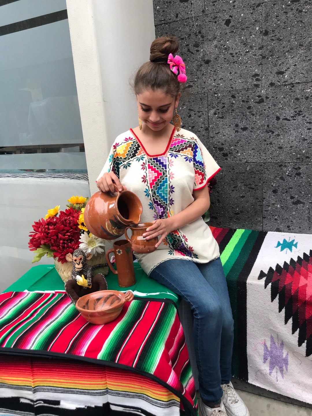 Mexican Huapango Blouse Punto De Cruz Heritage Day 5 Da Mayo Wearable ...