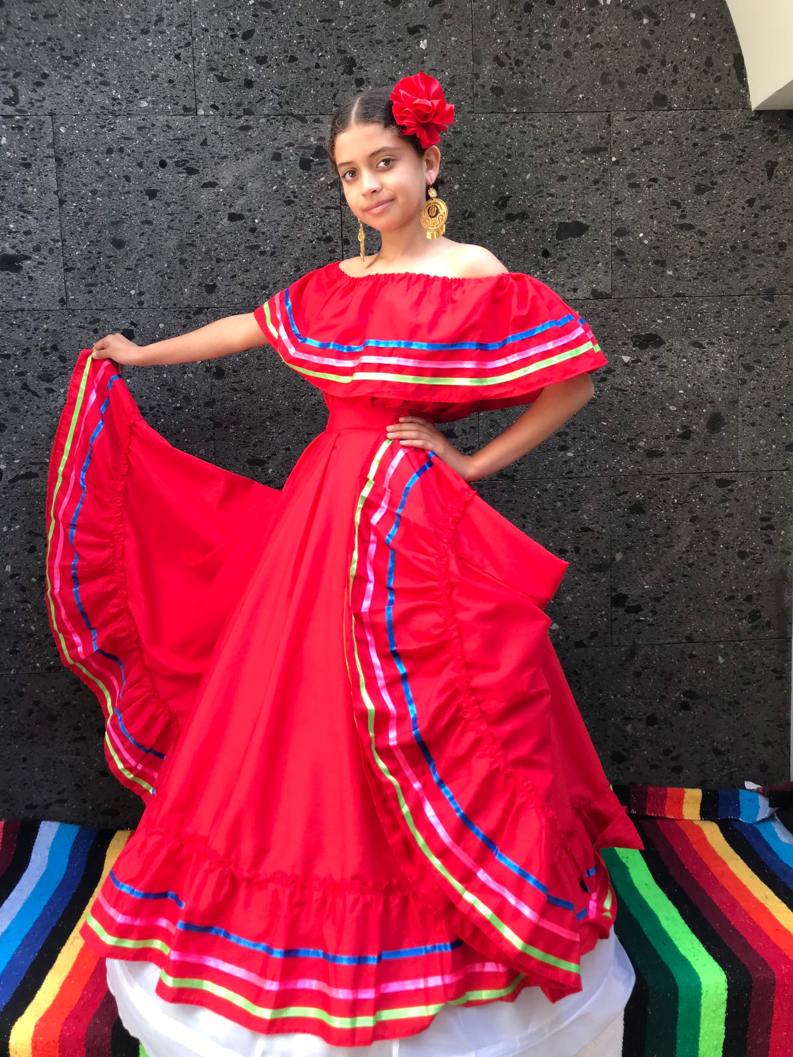 Mexican Red Size 12 Child 80cm Skirt With Top Handmade - Etsy
