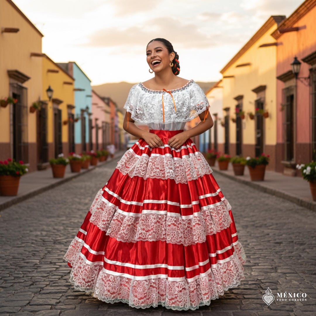 Oaxaca Mexican Skirt: Red Satin, Lace & Ribbon - Coco Theme Party - Etsy