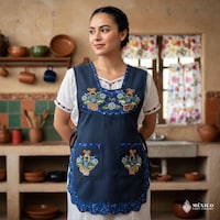 Mexican Embroidered Floral Apron: Fiesta Kitchen Decor - Etsy