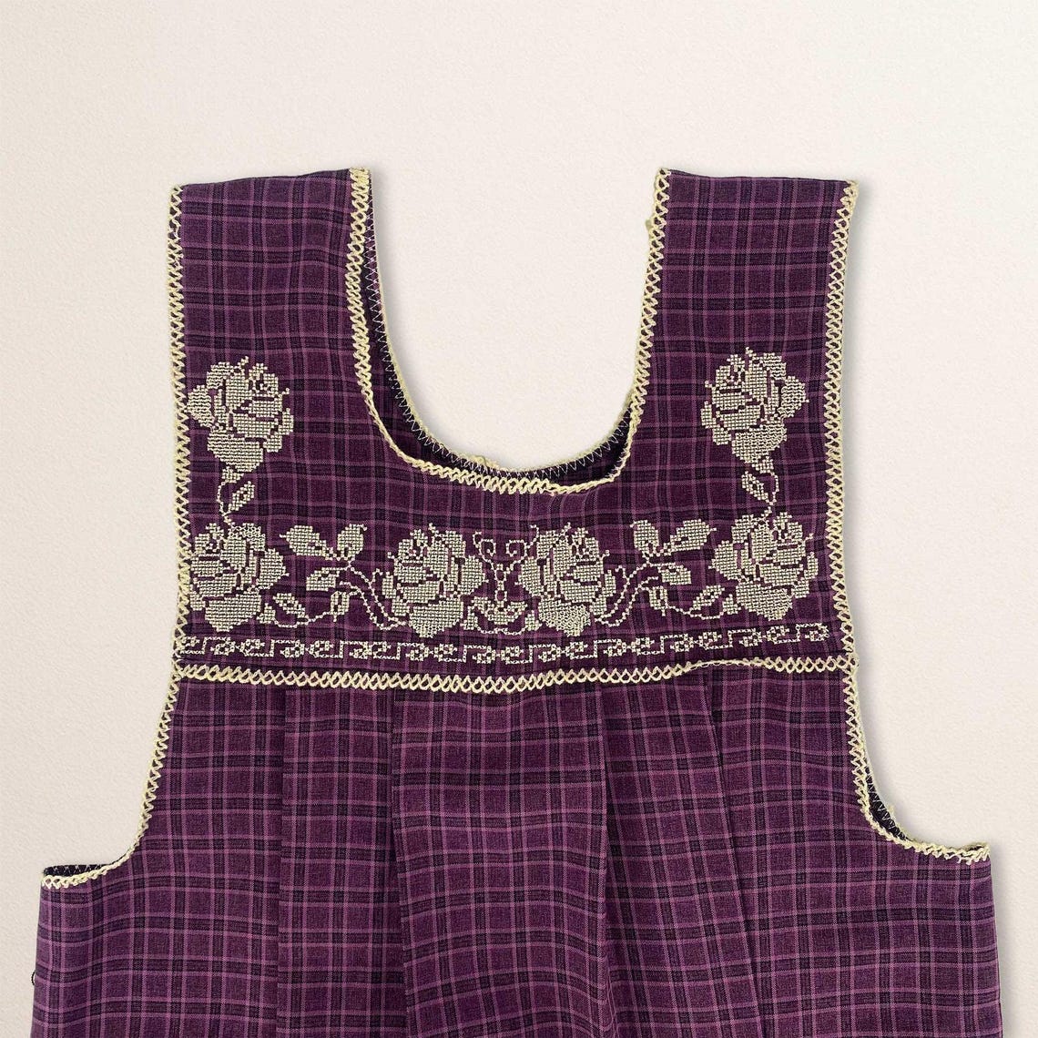 Traditional Mexican Cross-stitch Embroidered Apron – Deluxe Artisan ...