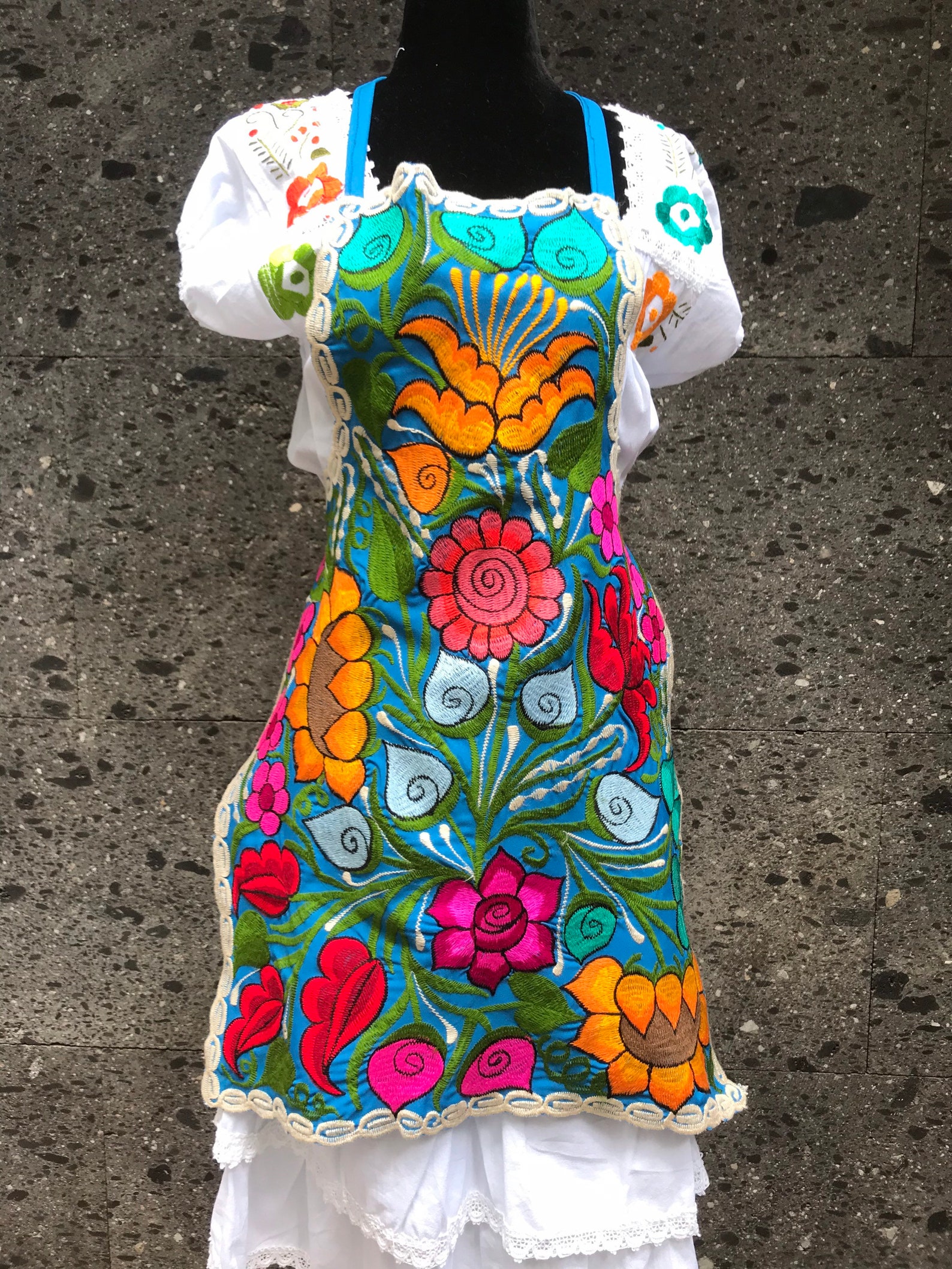 Mexican Embroidered Apron for Women Kitchen, Cooking Multicolor - Etsy
