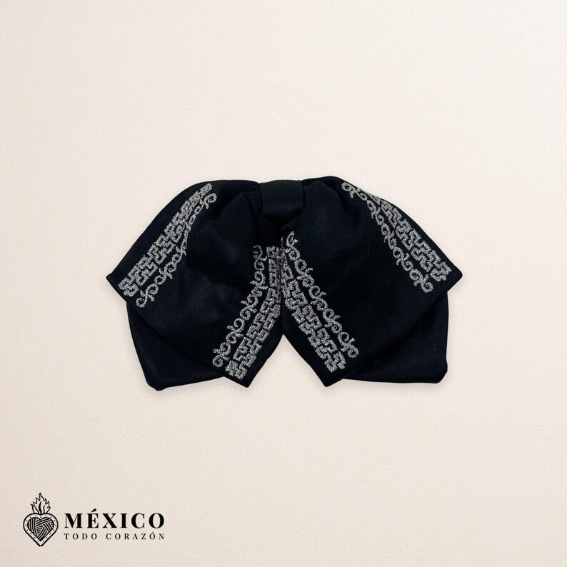 Black Mexican Charro Moño With Silver Embroidery Kid Size | Bowtie - Etsy
