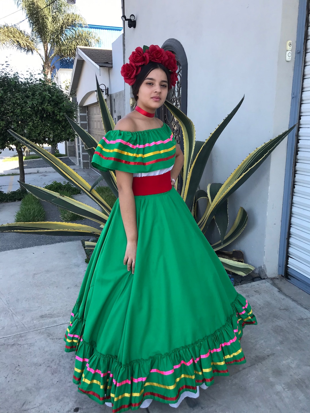 Mexican Plus Size XL-XXL Dress With Top Handmade-beautiful Style-womans ...