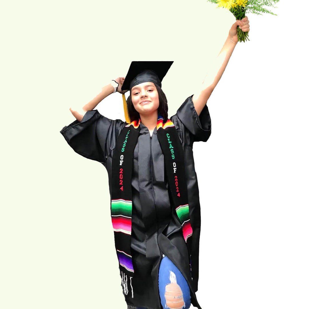 Mexican Zarape Graduation Sash 2024 Red Green White Commencement Grad ...