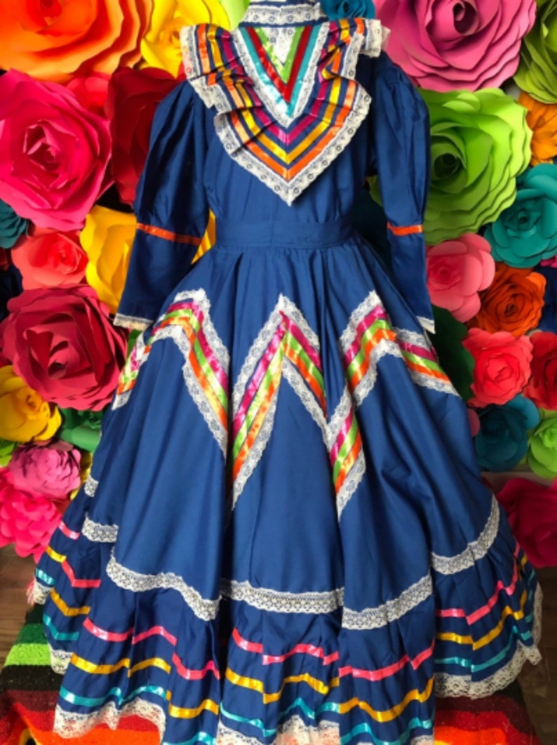 Mexican Jalisco Dress Size 4 Blue Stunning KIDS Beautiful - Etsy