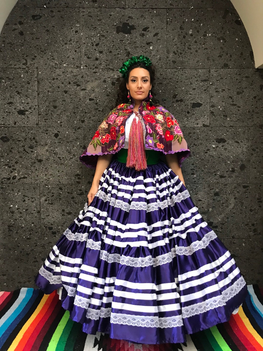 Purple Oaxaca Skirt: Mexican Coco Theme Party Costume (38 Inch) - Etsy