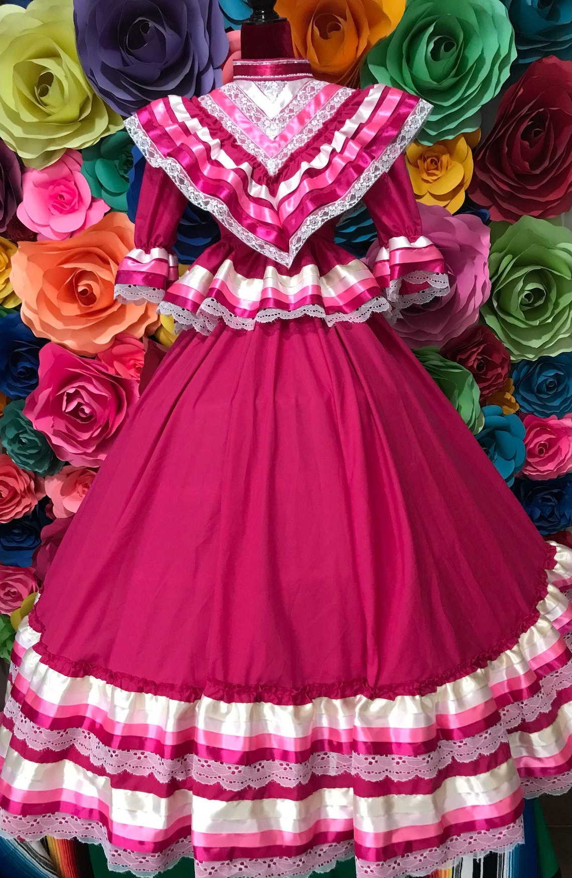 Red Mexican Jalisco Dress: Folklorico Dance Outfit, Size 6 - Etsy