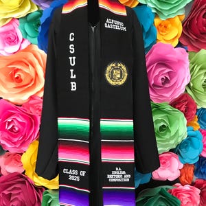 Mexican Zarape Graduation Sash Stole Estola Mexico Todo Corazon Class ...