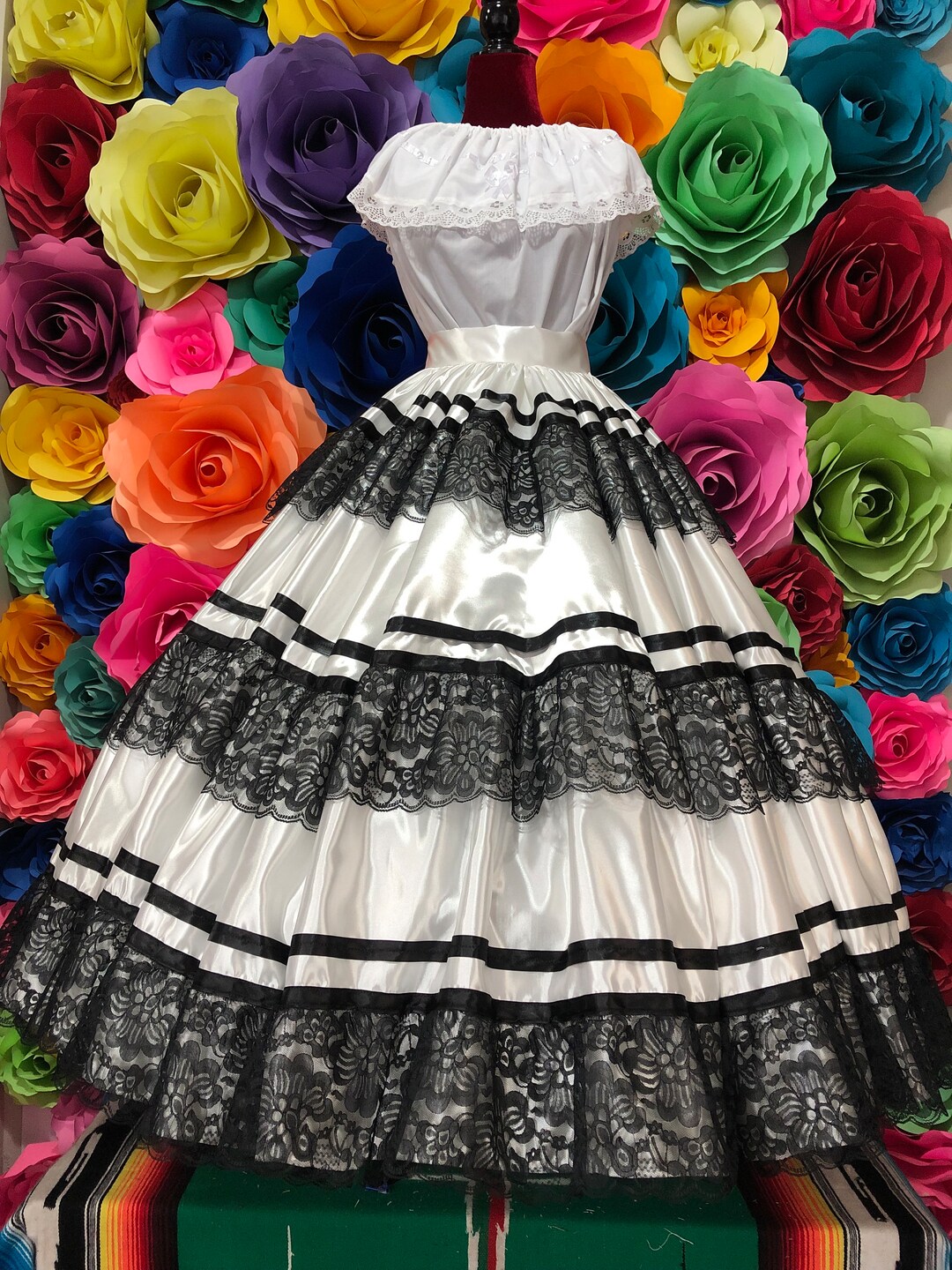 Mexican China Oaxaca Black Style-womans Mexican Boho Coco Theme Party ...