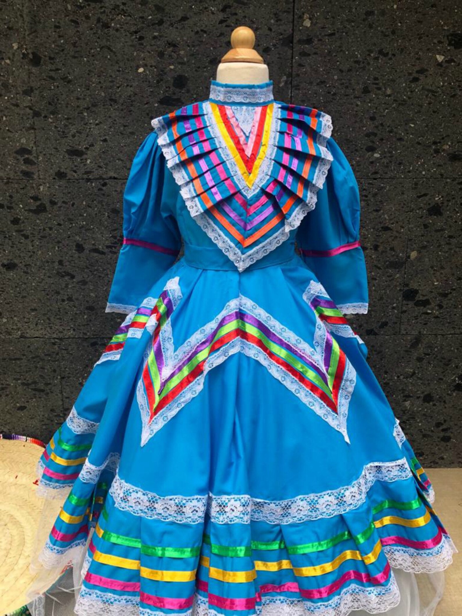Mexican Jalisco Dress Light Blue Stunning KIDS Size 6 - Etsy