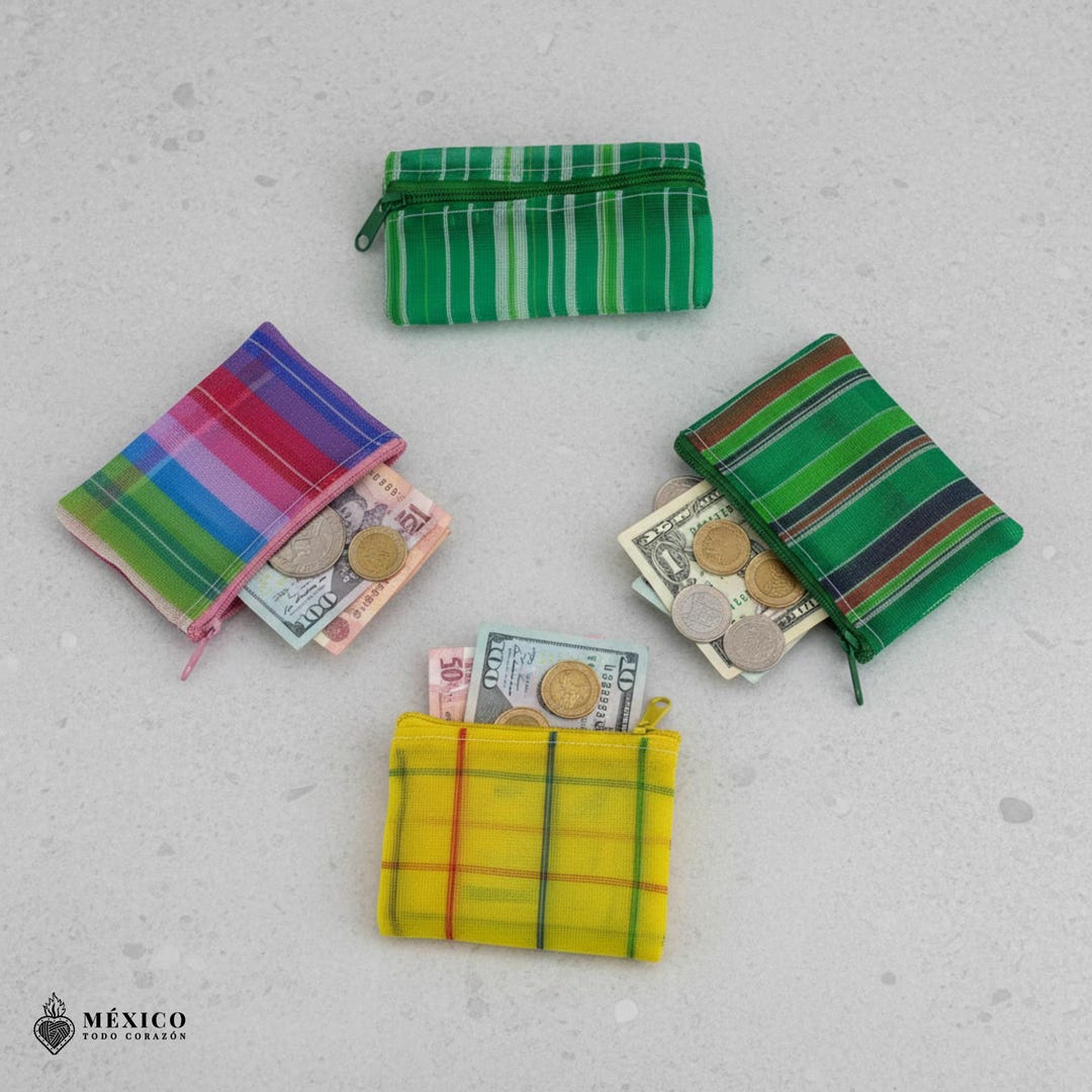Mexican Plastic Coin Purse – Traditional Market Bag Style With Zipper ...