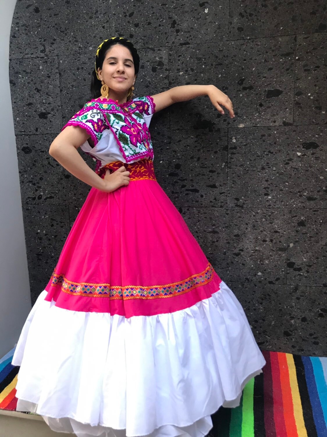Mexican SKIRT Fiusha Handmade Beautiful Frida Kahlo Style | Etsy