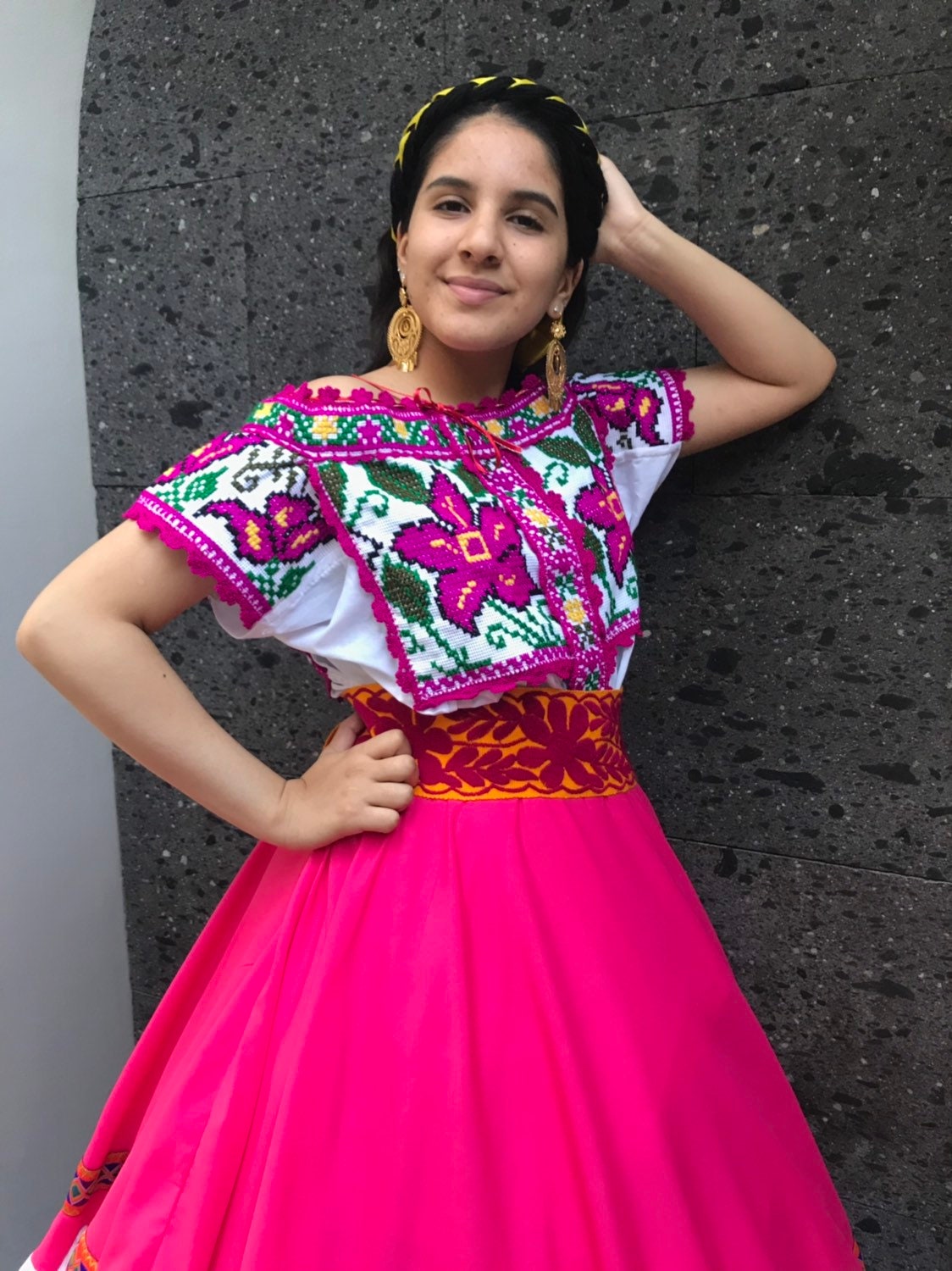 Mexican SKIRT Fiusha Handmade Beautiful Frida Kahlo Style | Etsy