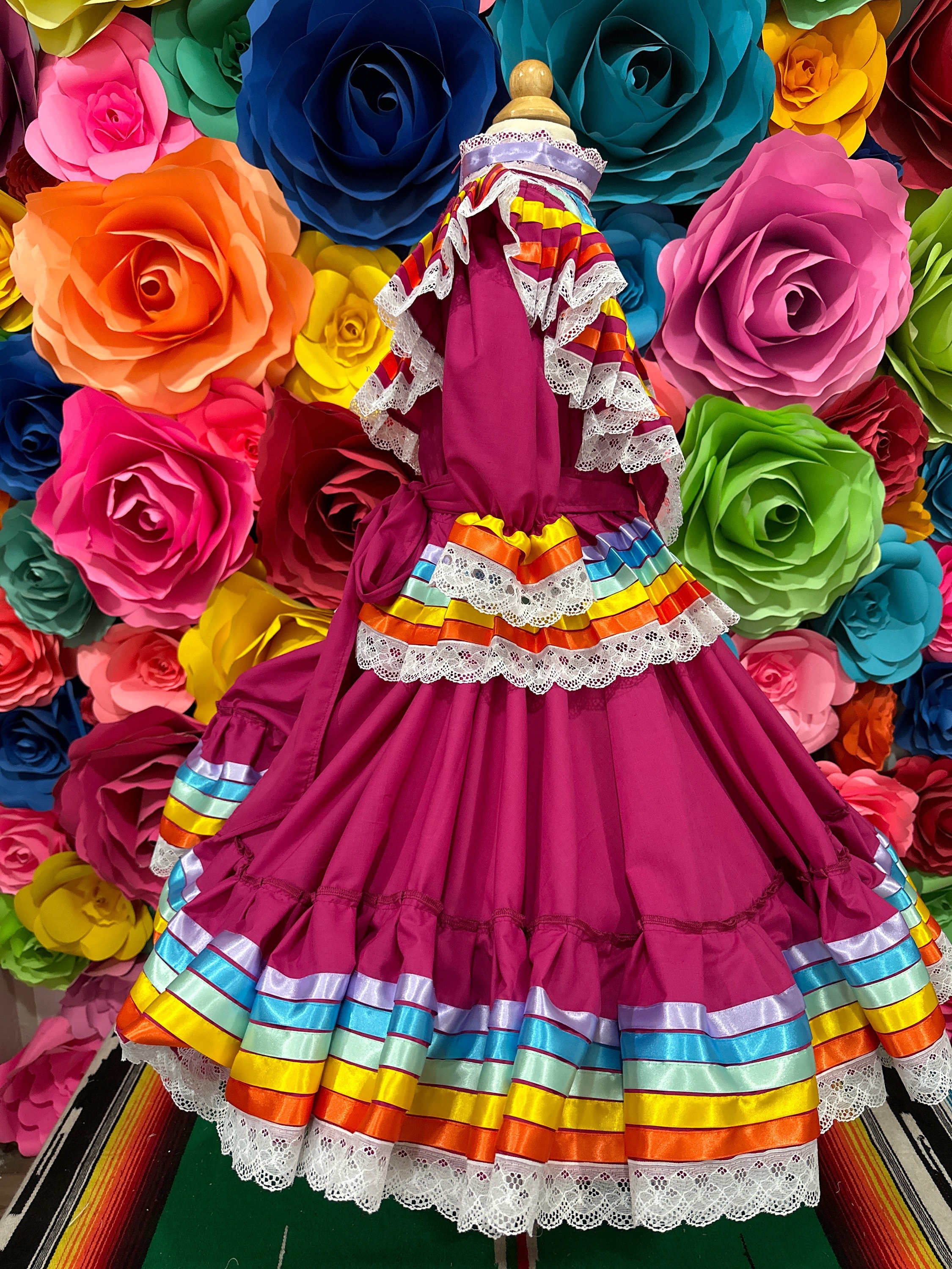 Red Mexican Jalisco Dress: Folklorico Dance Outfit, Size 6 - Etsy