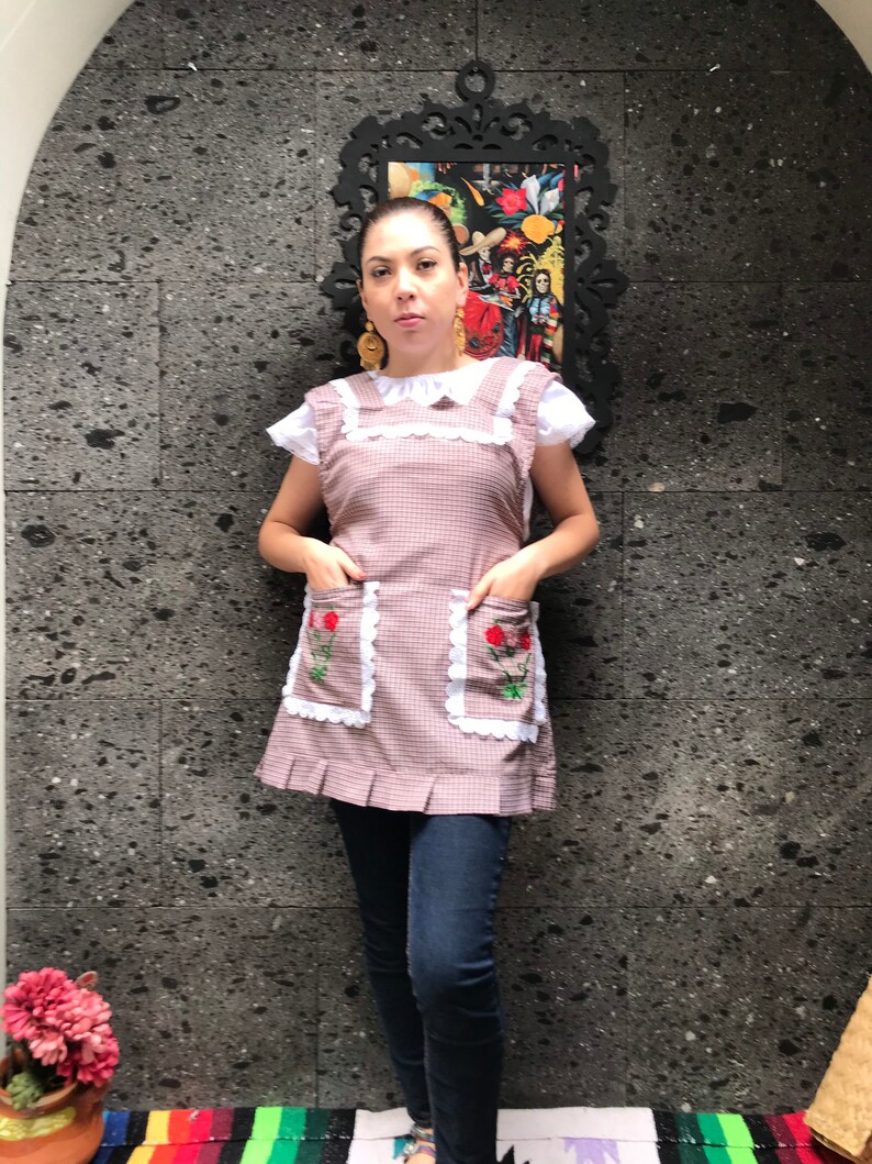 Mexican Embroidered Apron for Women Kitchen Cooking - Etsy