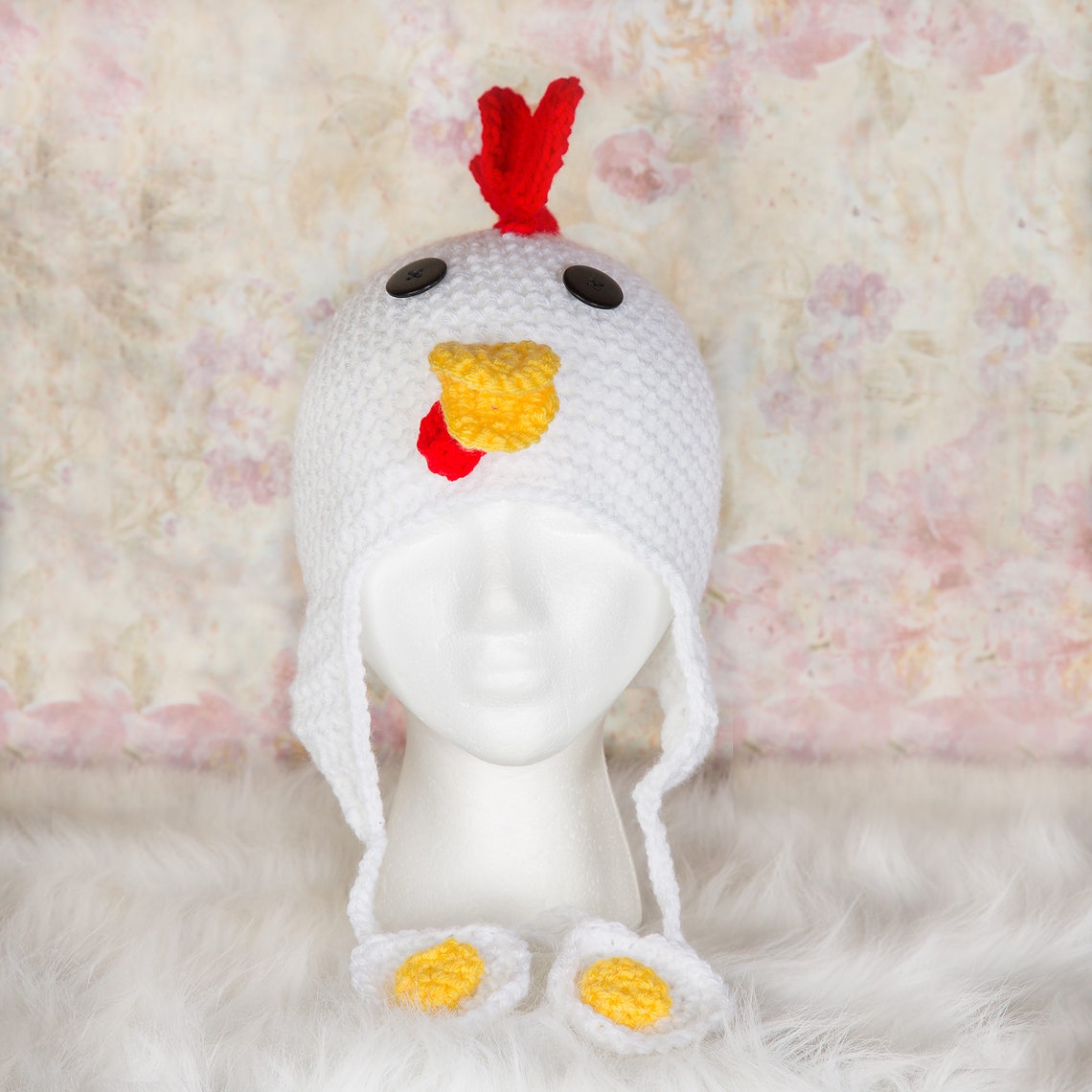 Crochet Chicken Hat, Chicken Costume Hat, Rooster - Etsy