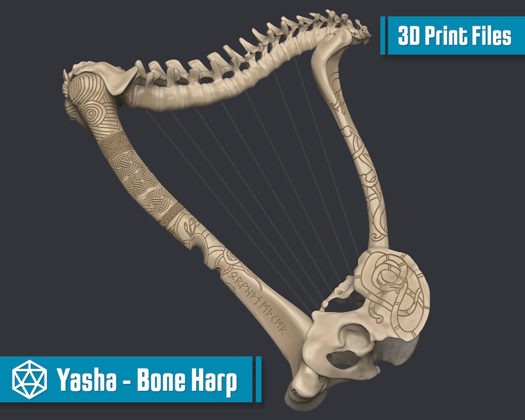 3D Files | Yasha's Bone Harp - Etsy