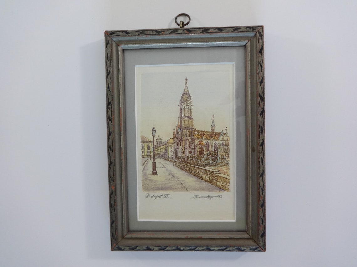 Framed Original Etching of Budapest Small Framed Etchings - Etsy