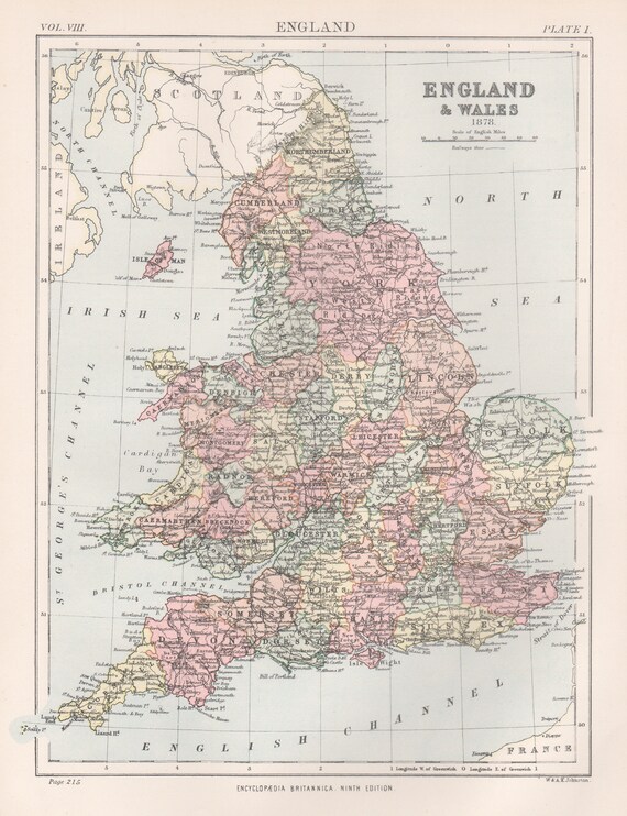 19th Century England Map