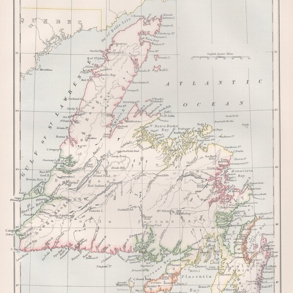 Newfoundland Map - Etsy