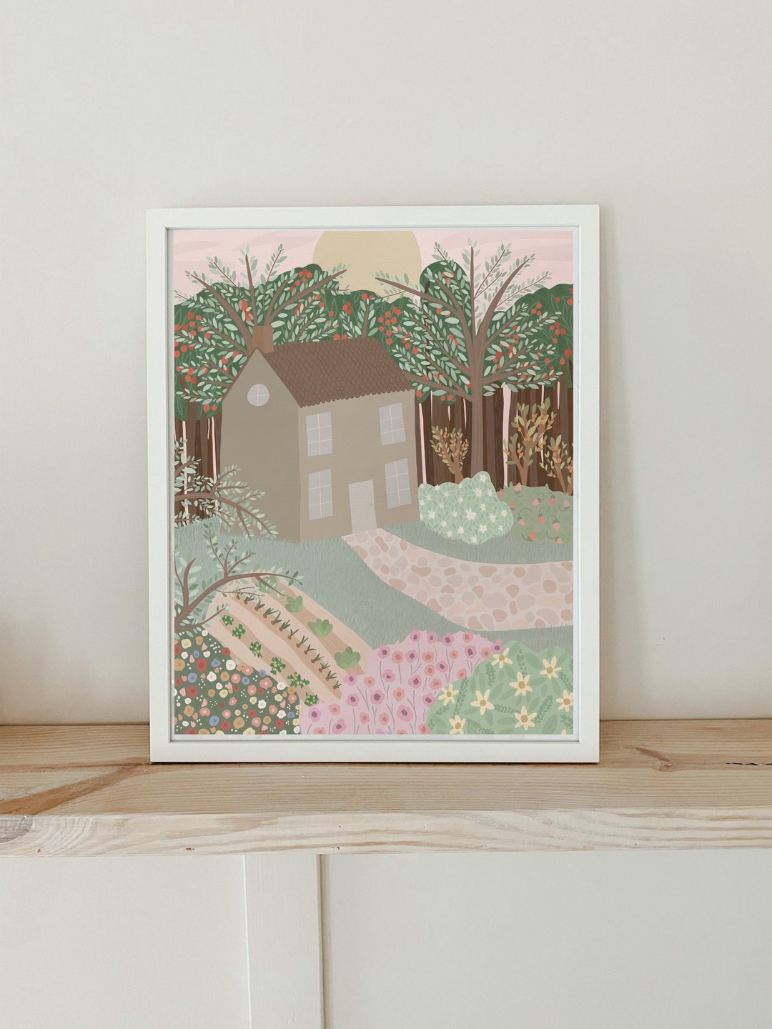 Woodsy Cottage Home Print, Art for Home, Plant House for Home, Home Art ...