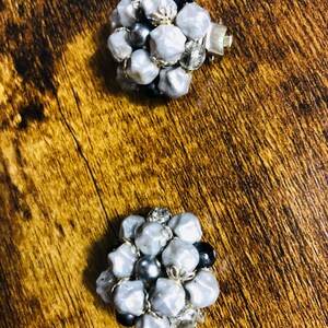 Vintage 1950's Gray Cluster Clip on Earrings From Germany - Etsy