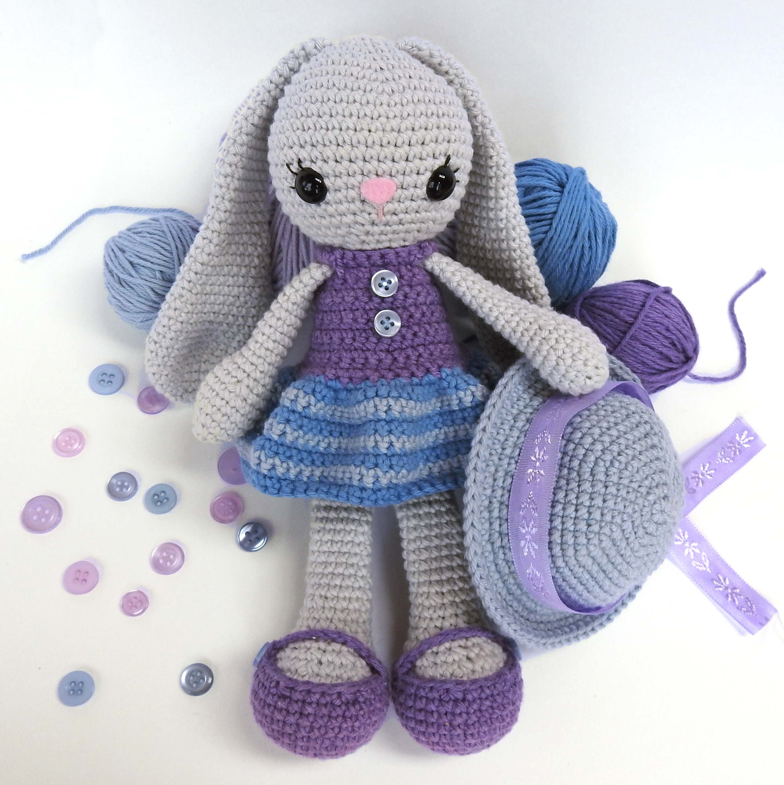 Bunny Rabbit Amigurumi Crochet Pattern - Dress up Doll With Detachable ...
