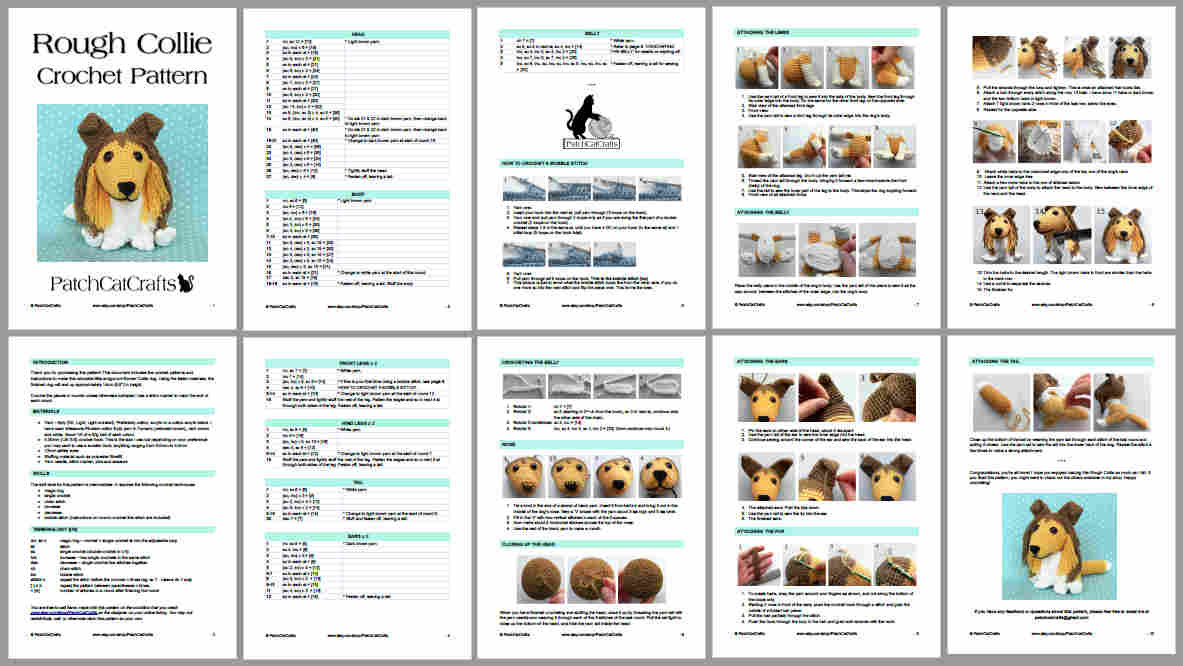Rough Collie Amigurumi Crochet Pattern - Etsy Australia