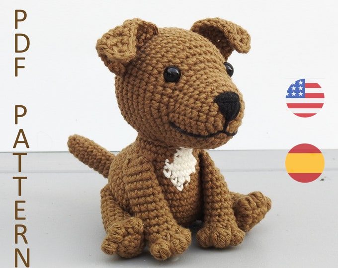 Crochet Pattern for Staffordshire Bull Terrier, American Staffordshire ...
