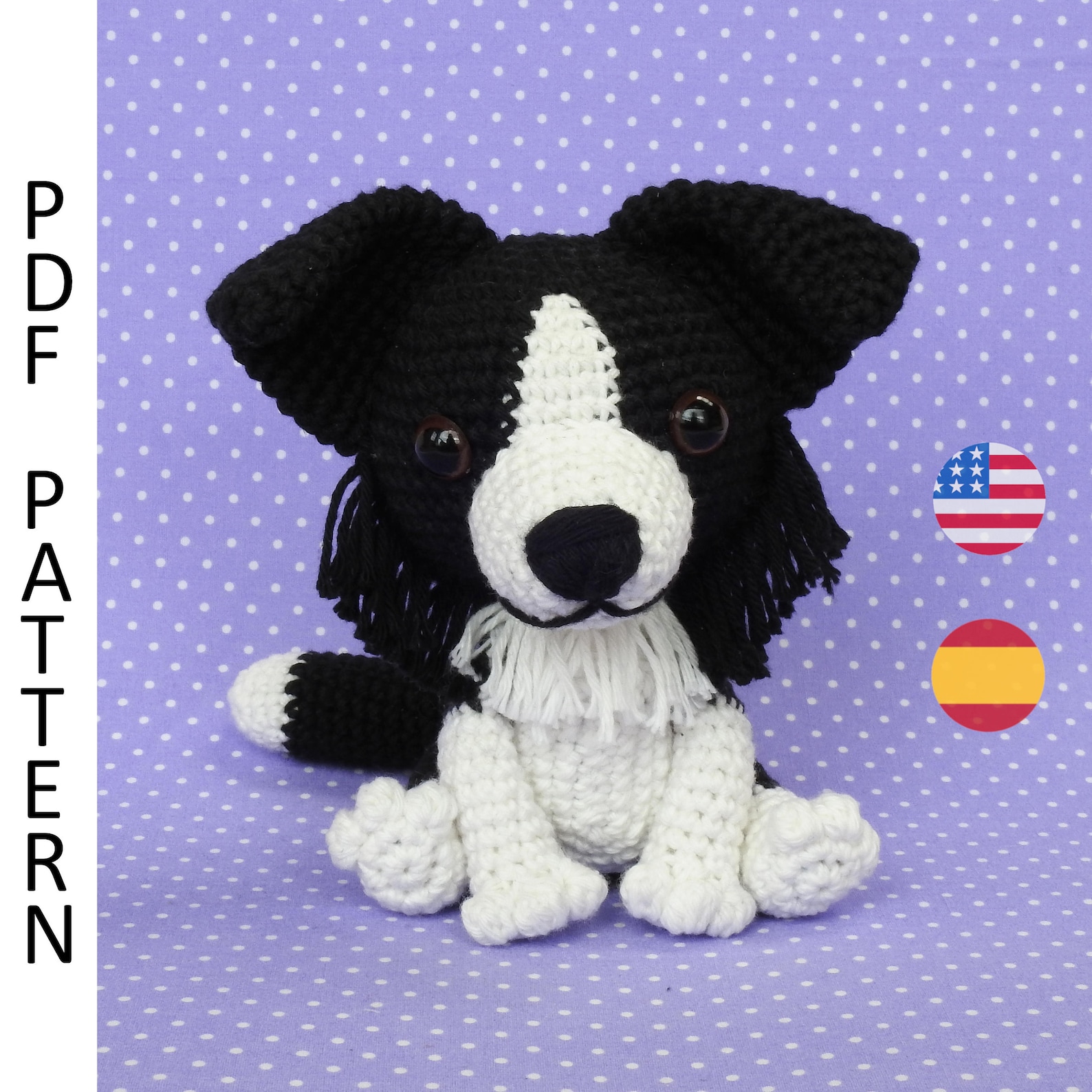 Border Collie Dog Amigurumi Crochet Pattern - Etsy