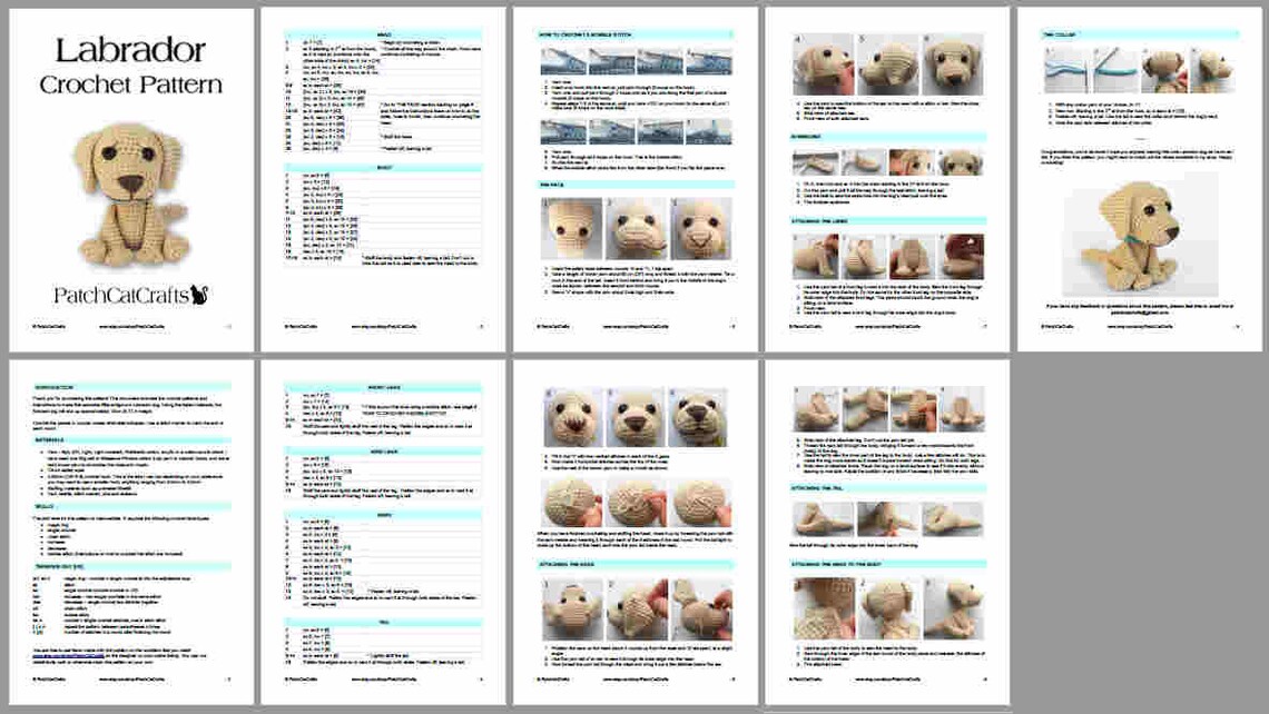 Labrador Dog Amigurumi Crochet Pattern Labrador Retriever | Etsy Canada