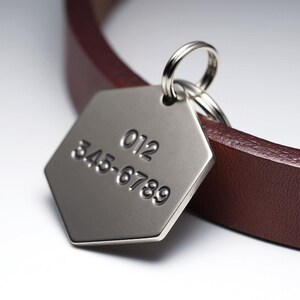 Dog Tag script Font, Hexagon Dog Tag, Nickel Dog Tag, Pet ID Tags ...