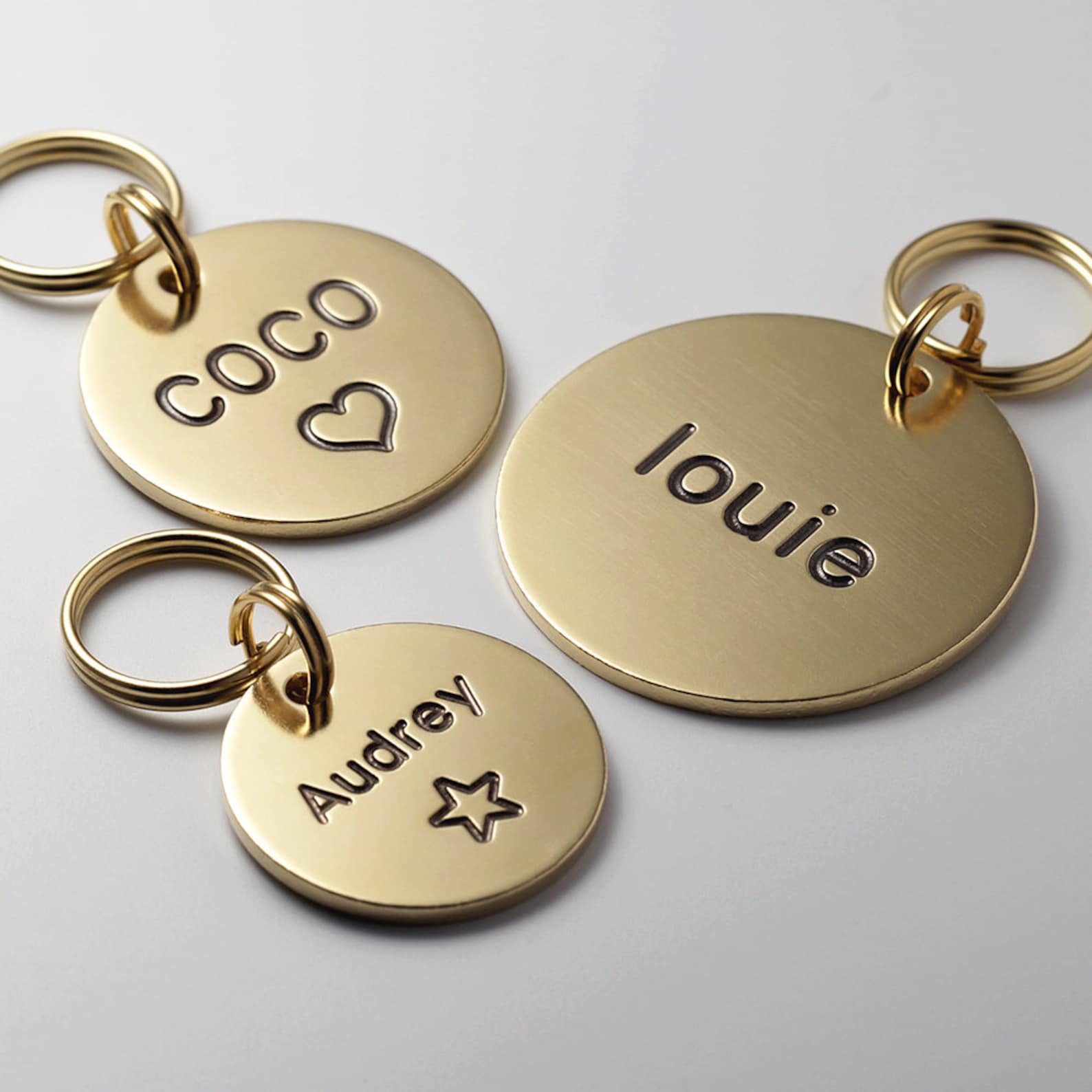 Dog Tag Round Dog Tag Brass Dog Tag Pet ID Tags - Etsy